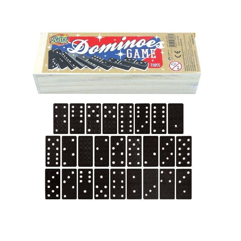 DOMINO SPEL IN HOUTEN DOOS (12st.)