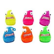 GROTE LICHTGEVENDE PUFFER MONSTERS MET LICHT Ø9.5CM (12st.)