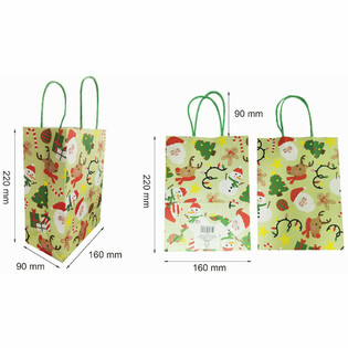 Papieren Cadeautasjes Kerst 16x9x22cm | Groothandel B2B | Afhaalgroothandel